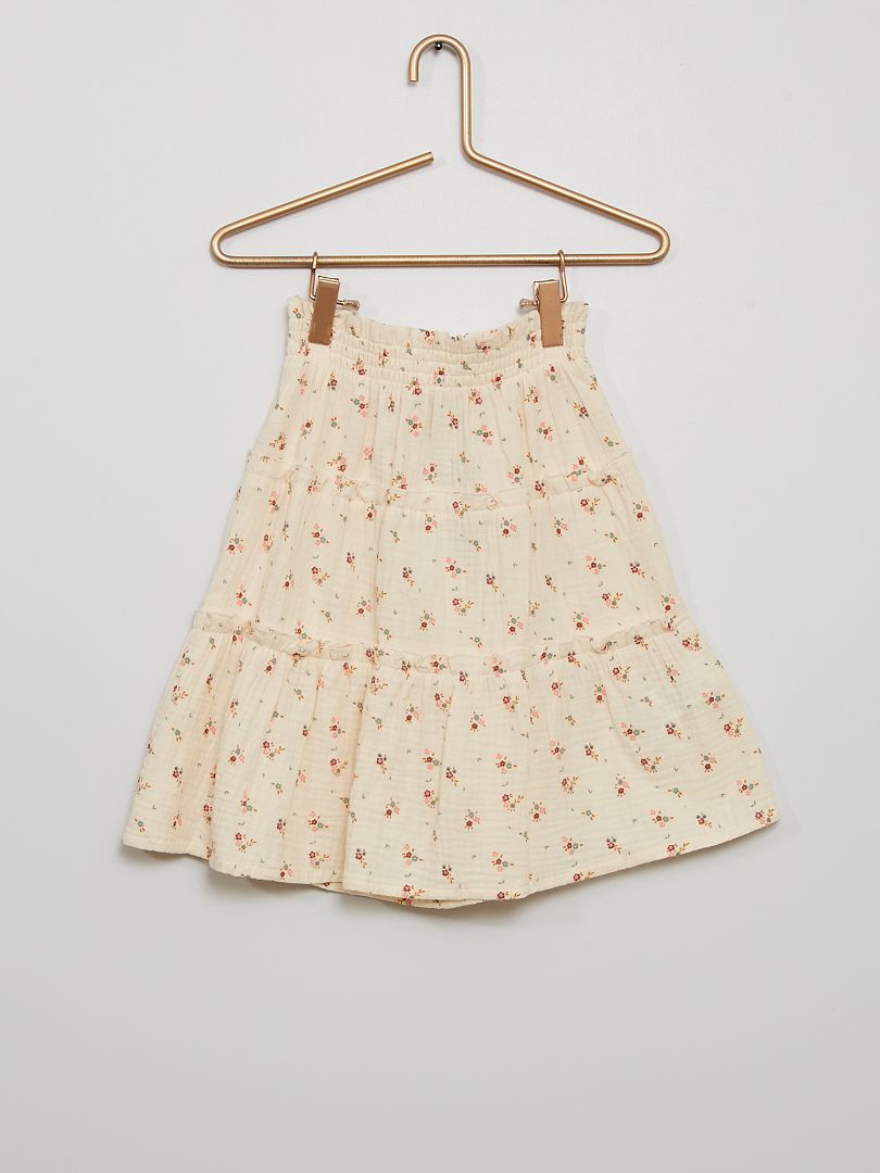 Gonna corta in garza di cotone - BEIGE - Kiabi - 10.00€ Gonna corta in garza di cotone - BEIGE - Kiabi - 10.00€