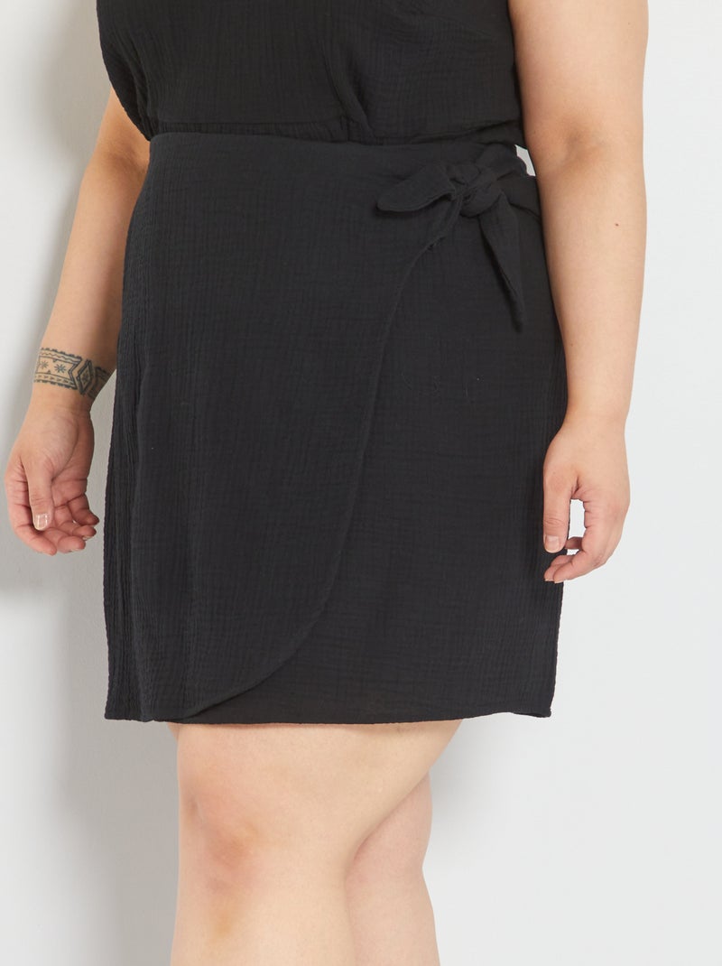 Gonna corta in garza di cotone - Nero - Kiabi - 20.00€ Gonna corta in garza di cotone - Nero - Kiabi - 20.00€