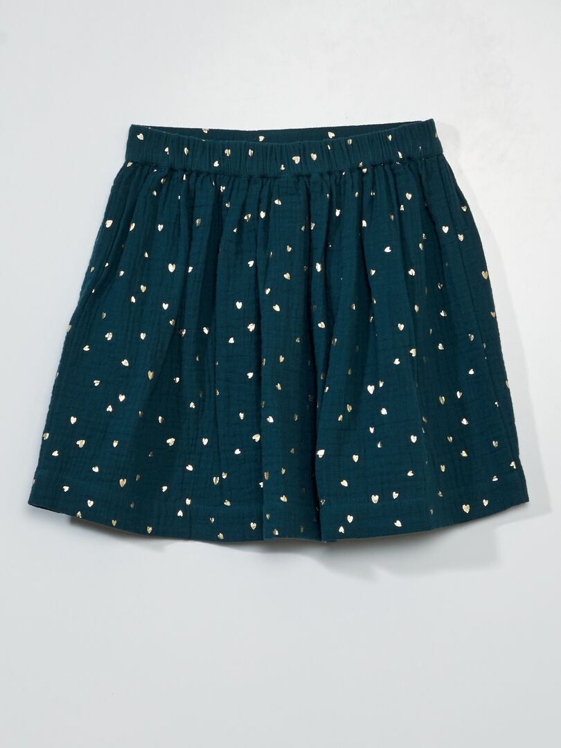 Gonna corta in garza di cotone - VERDE - Kiabi - 12.00€ Gonna corta in garza di cotone - VERDE - Kiabi - 12.00€