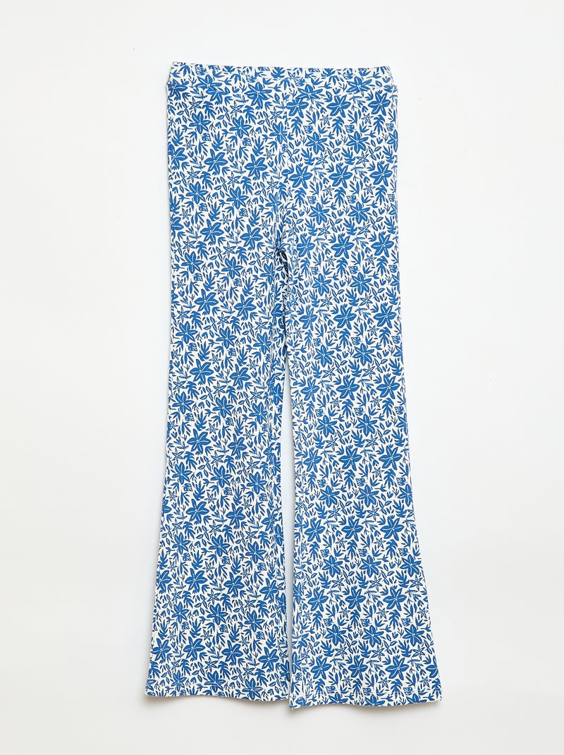 Leggings a coste con motivo - Blu - Bambina - 8.00€ - Kiabi