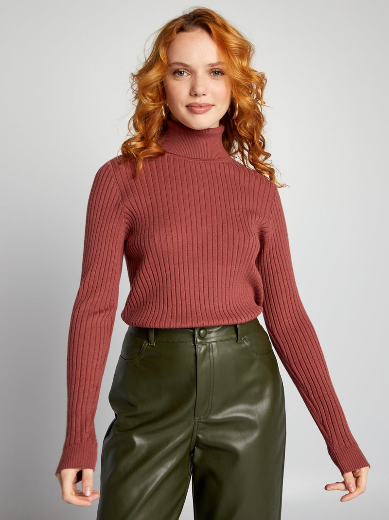 Maglione A Coste Con Collo Alto Rosso Kiabi 1500€