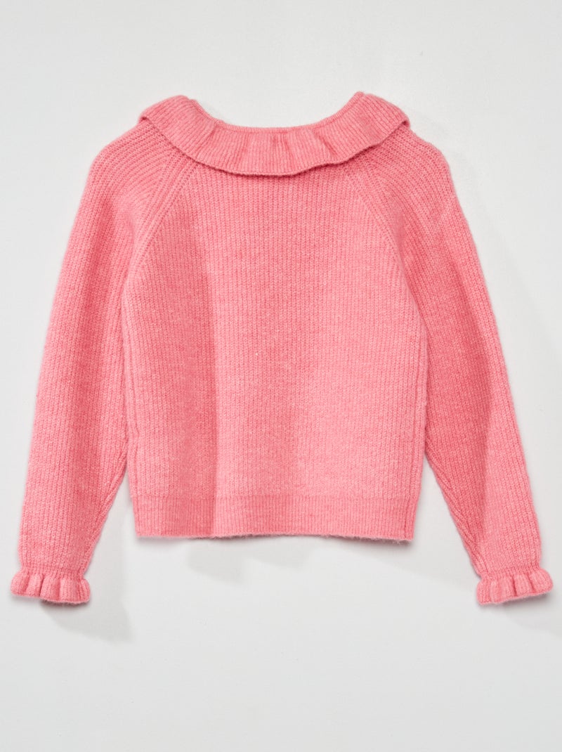 Maglione in filato con colletto arricciato - rosa - Kiabi - 12.00€ Maglione in filato con colletto arricciato - rosa - Kiabi - 12.00€