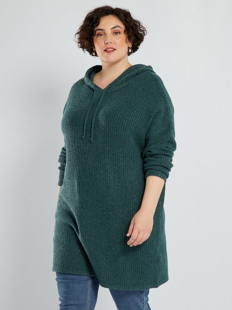 Maxi pull con cappuccio - VERDE - Kiabi - 25.00€