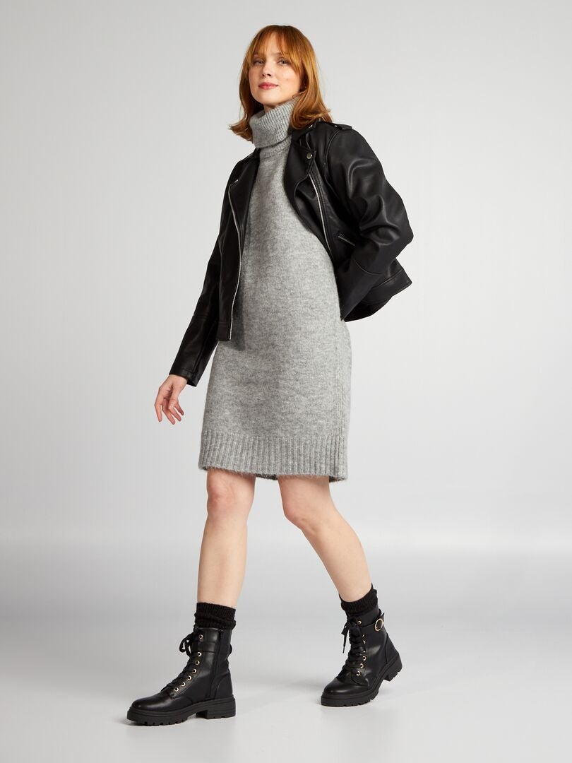 Maxi pull con collo a dolcevita - GRIGIO - Kiabi - 27.00€