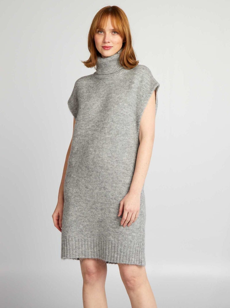 Maxi pull con collo a dolcevita - GRIGIO - 27.00€ - Kiabi