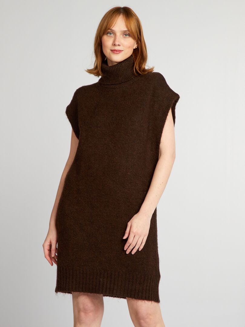 Maxi pull con collo a dolcevita - MARRONE - Kiabi - 27.00€