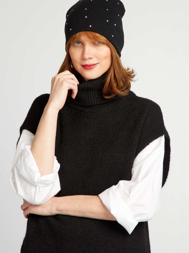 Maxi pull con collo a dolcevita - nero - 27.00€ - Kiabi