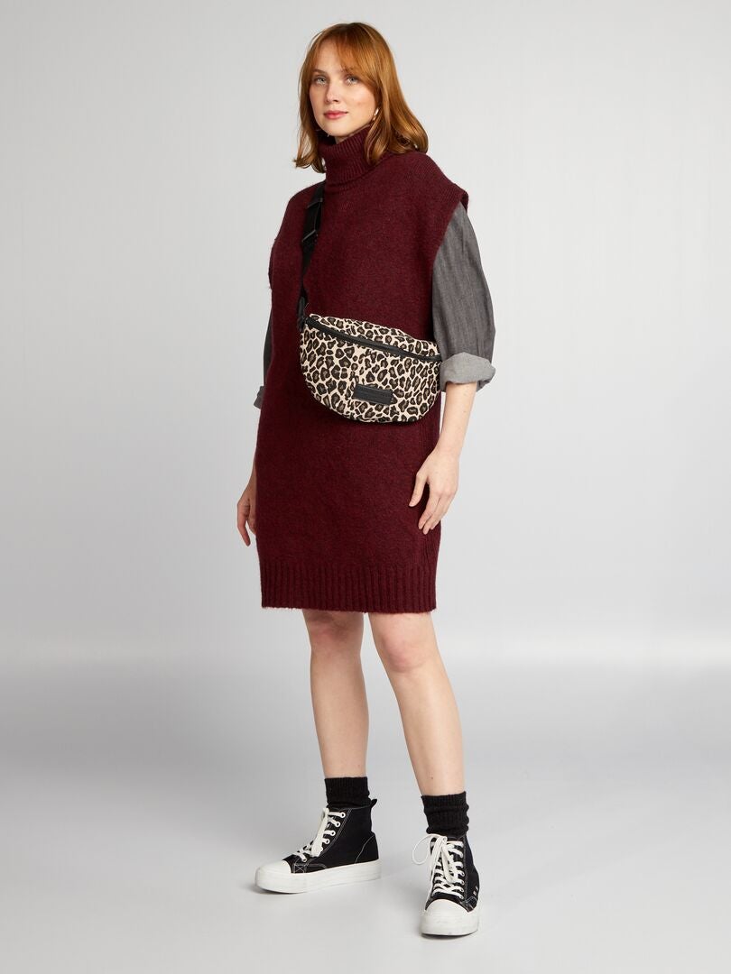 Maxi pull con collo a dolcevita - ROSSO - Kiabi - 27.00€