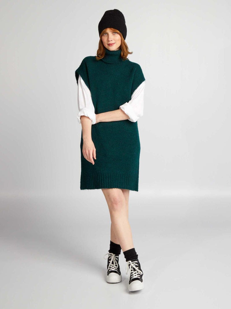 Maxi pull con collo a dolcevita - VERDE - 27.00€ - Kiabi