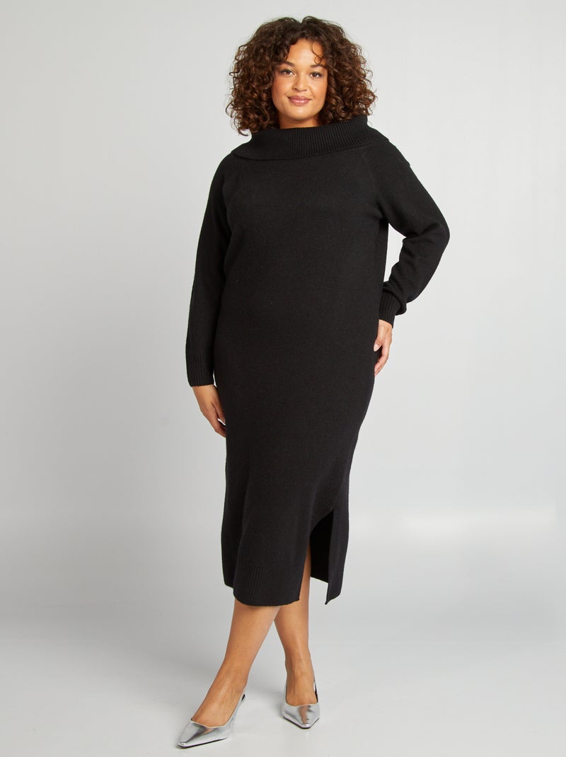 Maxi Pull Con Collo Bardot Nero Kiabi Nu€