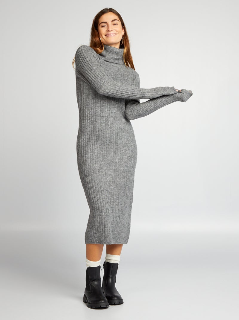 Maxi pull midi con collo a dolcevita - GRIGIO - 25.00€ - Kiabi