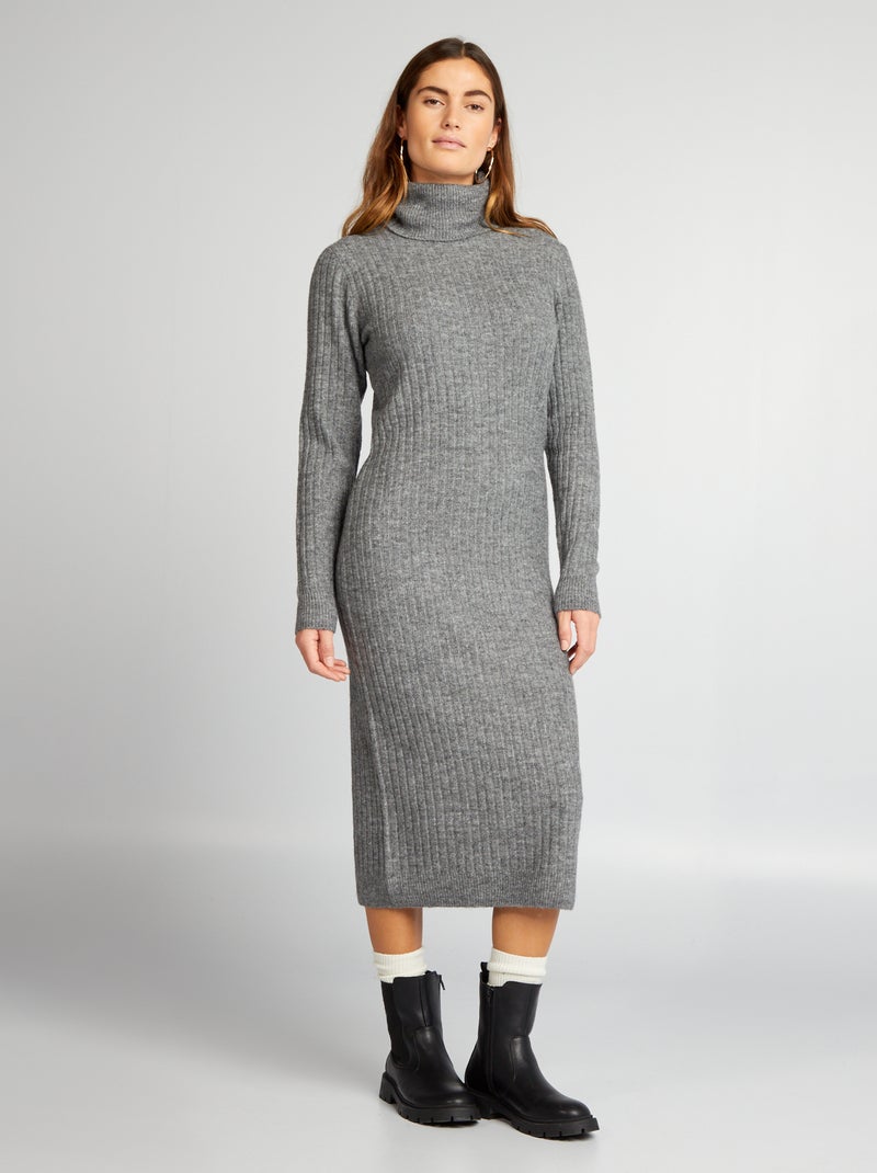 Maxi pull midi con collo a dolcevita - GRIGIO - 25.00€ - Kiabi