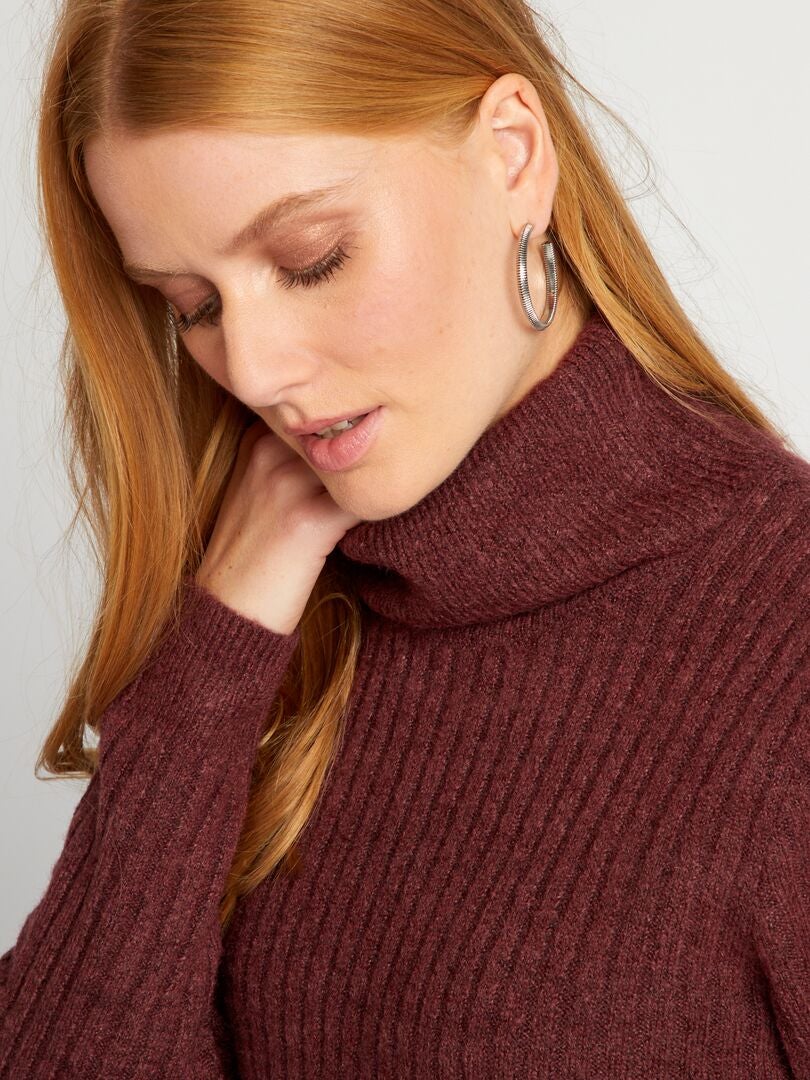 Maxi pull midi con collo a dolcevita - ROSA - Kiabi - 25.00€