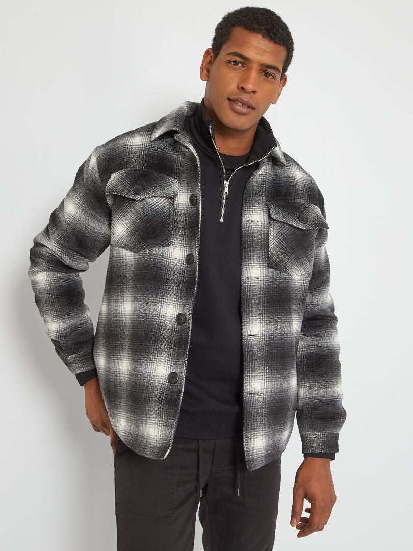 Overshirt a quadri in flanella - - NERO - Kiabi - 40.00€