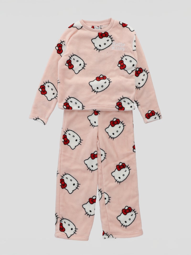 Pigiama lungo in pile 'Hello Kitty' - Set 2 pezzi - Rosa - Bambina - 15.00€ - Kiabi
