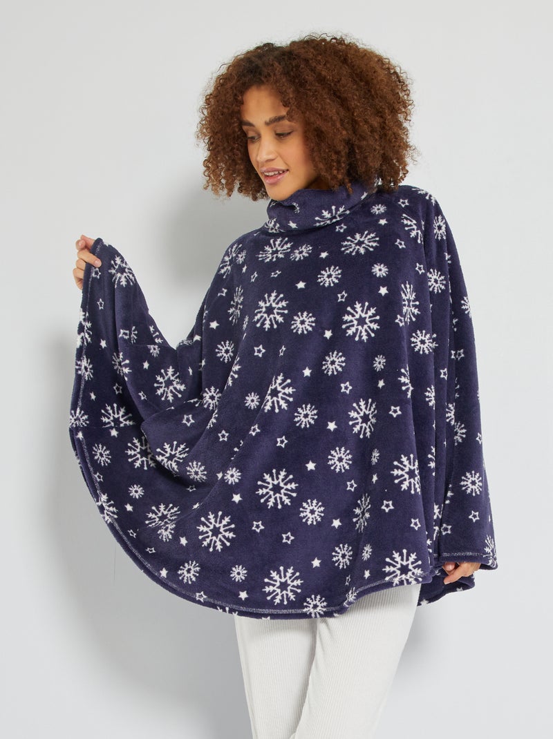 Poncho da notte in maglia peluche - grigio - 20.00€ - Kiabi