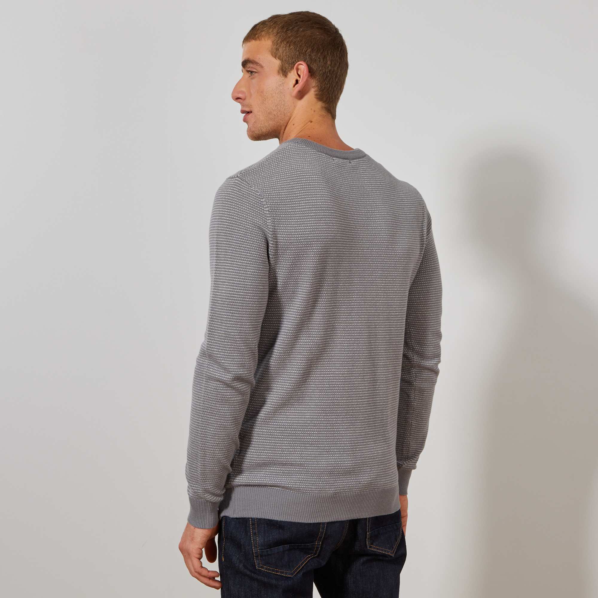 Pullover Cotone Bio Uomo Grigio bianco Kiabi 15 00 pullover-cotone-bio-uomo-grigio-bianco-kiabi-15-00