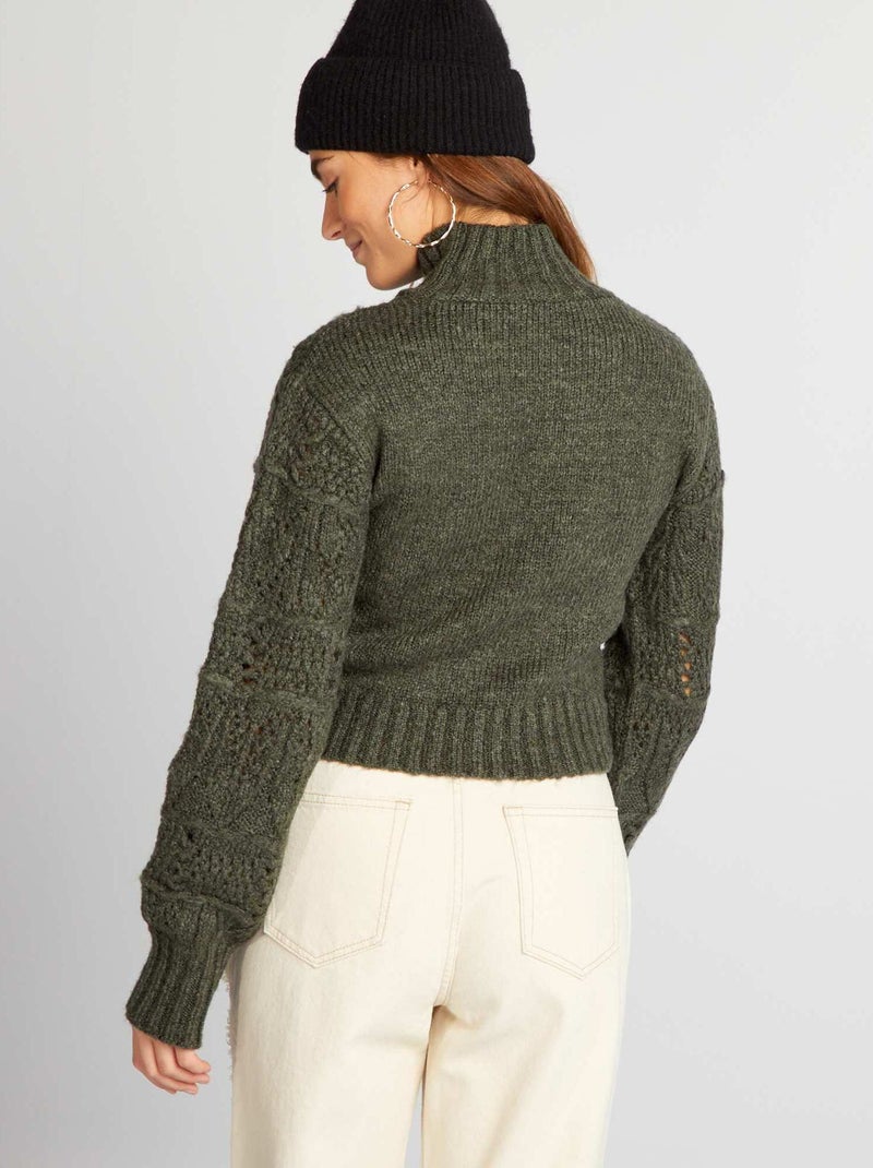 Pullover In Maglia Traforata Con Collo Alto Verde Kiabi 2200€