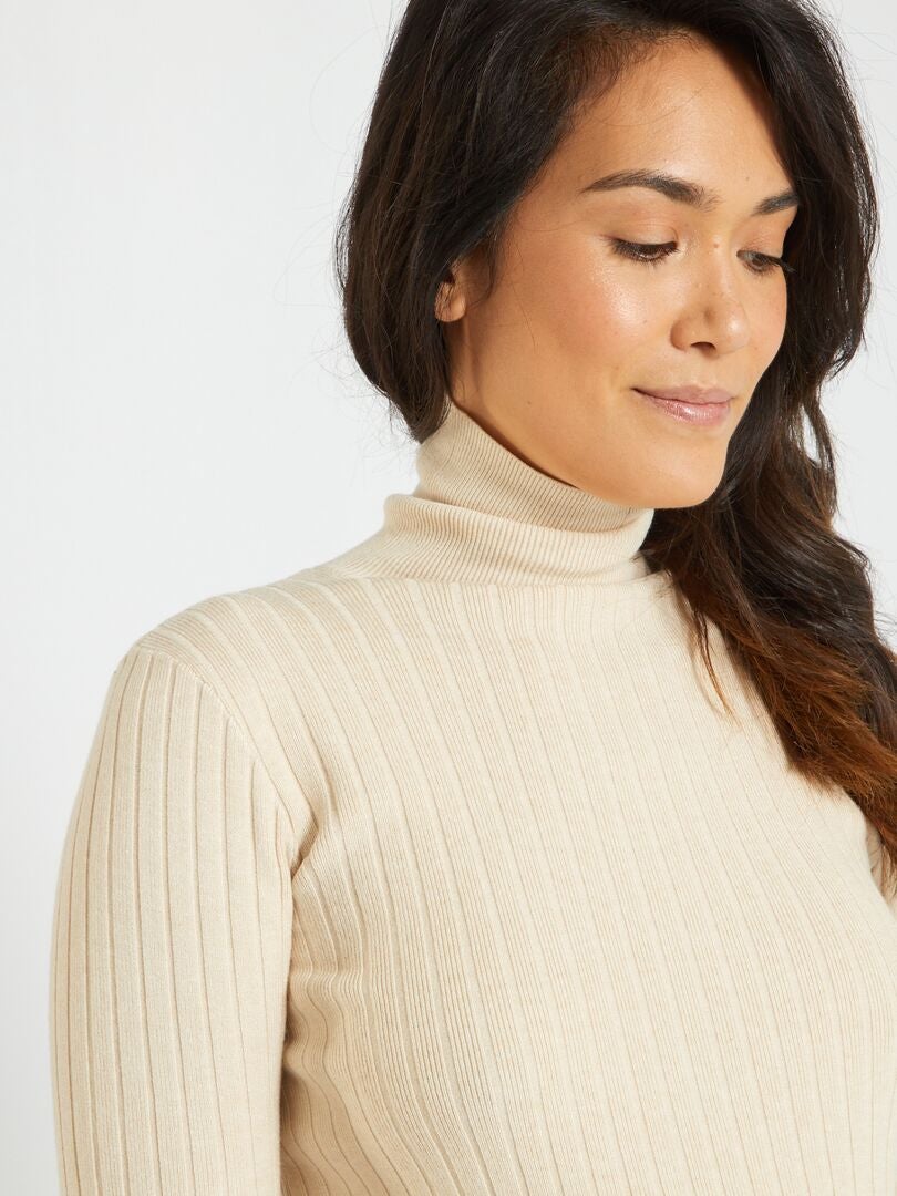 Pullover premaman a collo alto - BEIGE - Kiabi - 20.00€