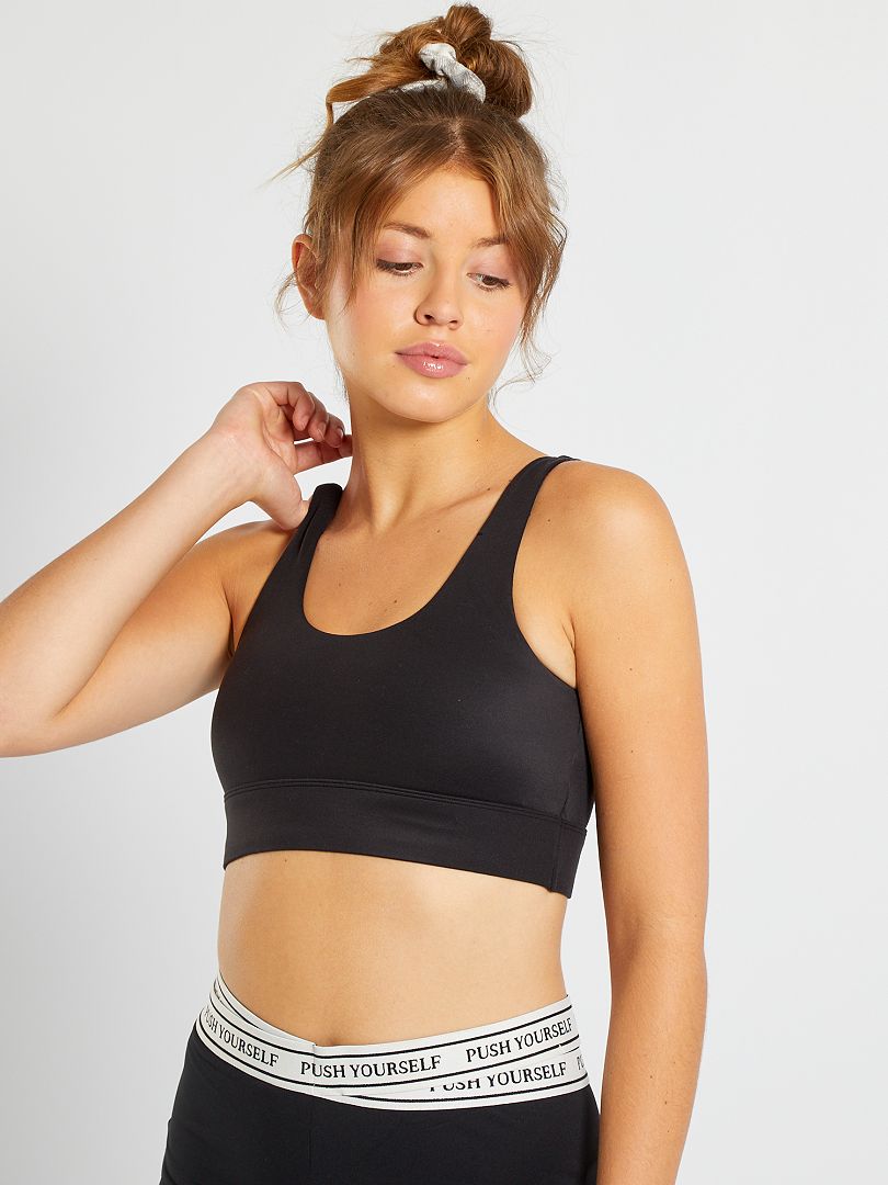 Reggiseno Sportivo Microfibra Nero Kiabi 14 00€