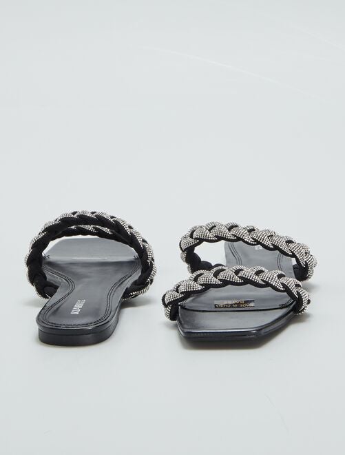 Sandali con strass bassi