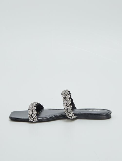 Sandali strass bassi