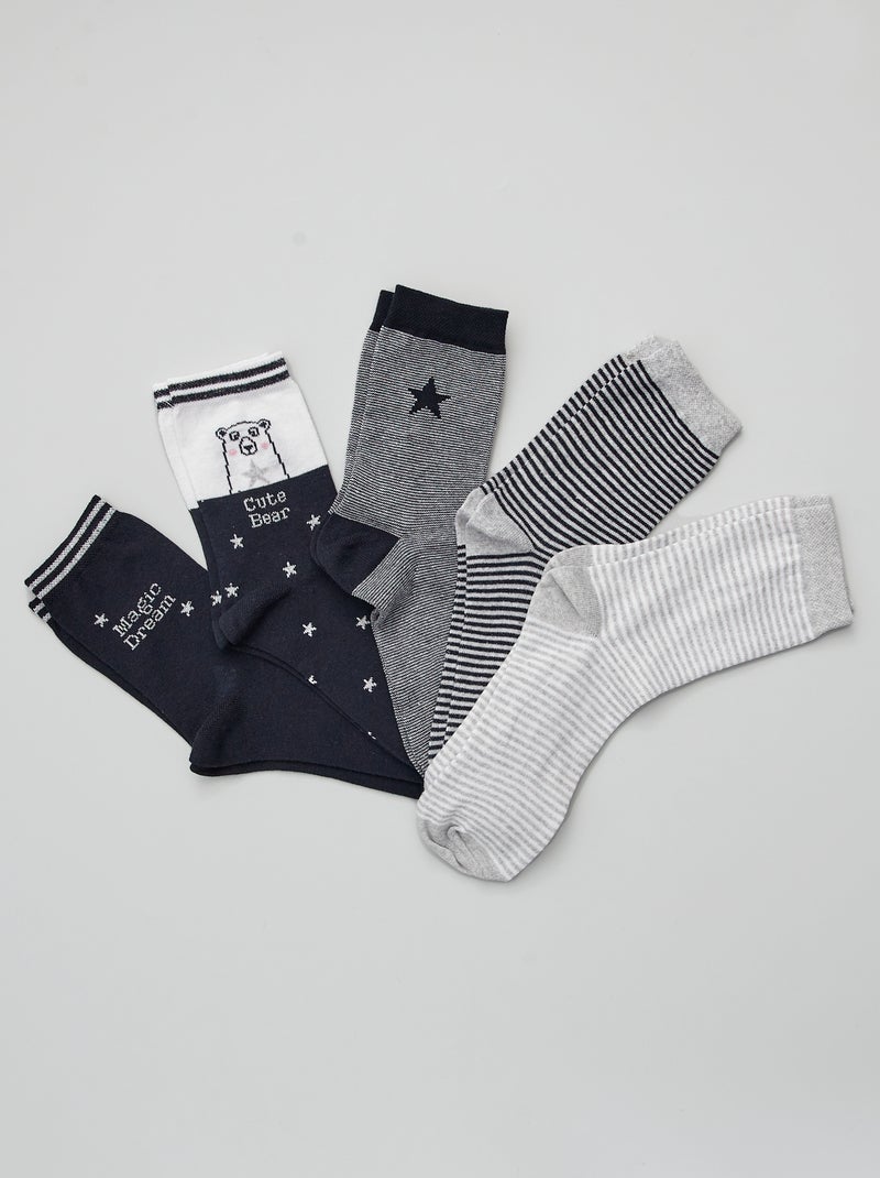 Set 5 paia di calzini a righe - BEIGE - 7.00€ - Kiabi