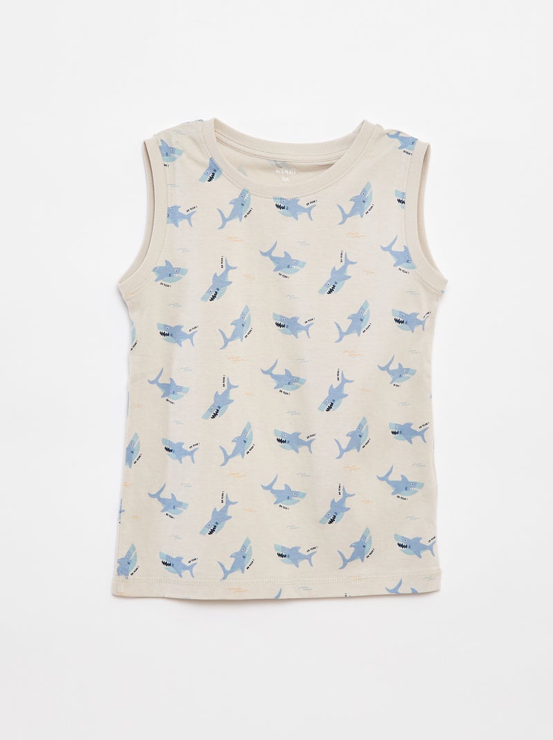 Set di 2 canotte con scollo tondo - Beige - Kiabi - 6.00€