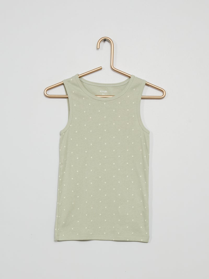 Set di 2 canotte in cotone - VERDE - 6.00€ - Kiabi