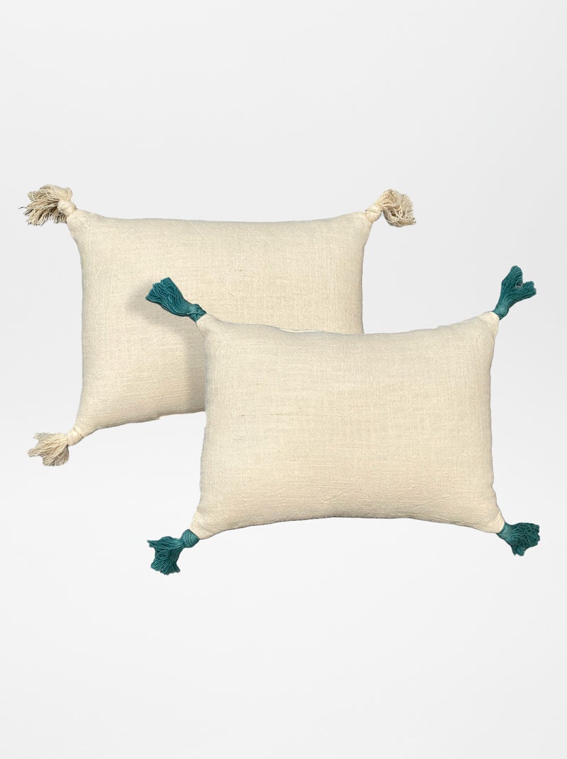 Set di 2 cuscini con pompon - BEIGE - Kiabi - 19.00€