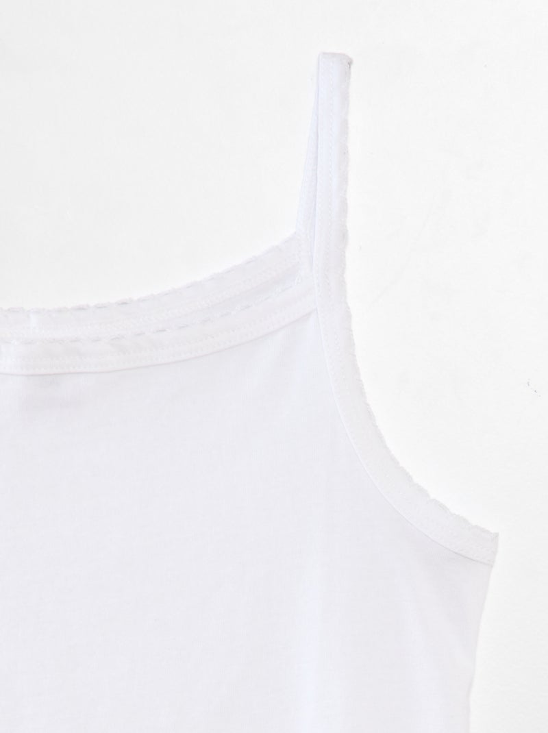 Set di 3 canotte in cotone - BIANCO - Bambina - 6.00€ - Kiabi