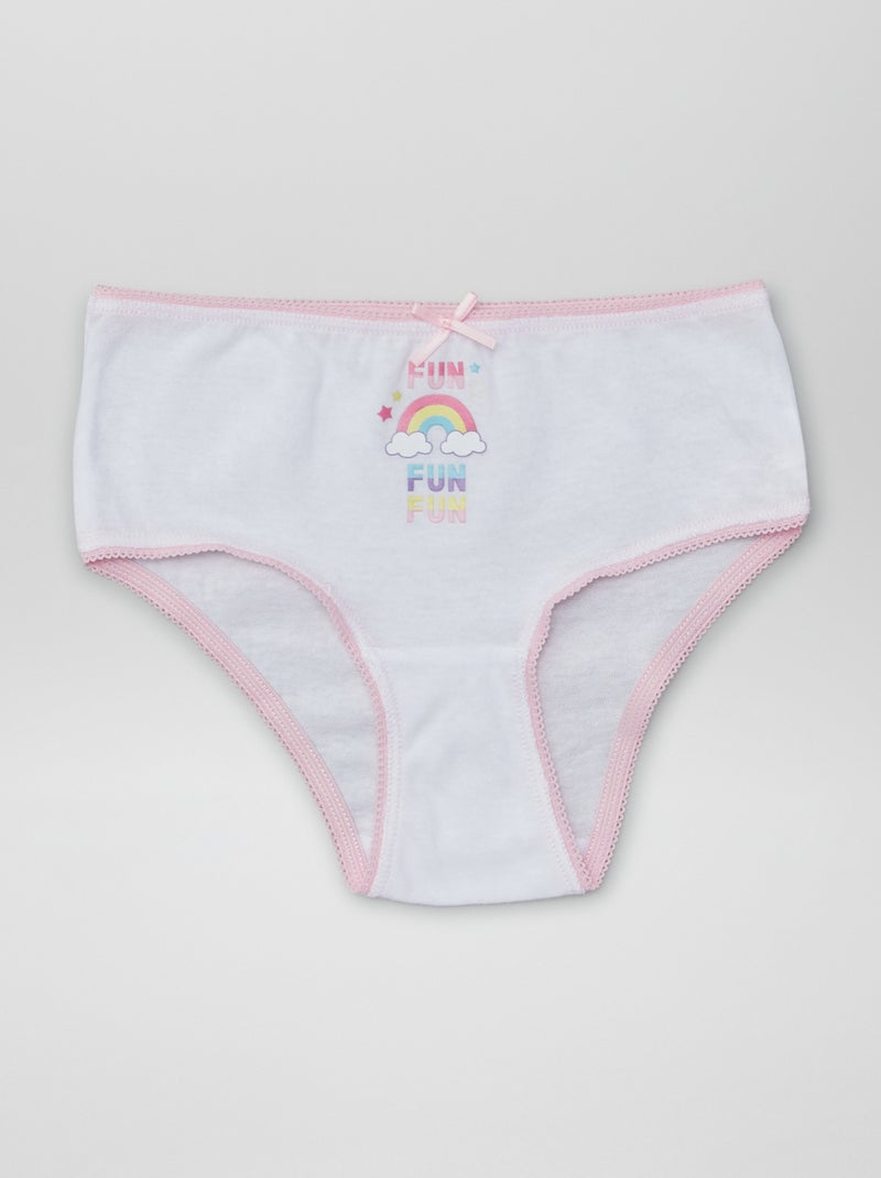 Slip in cotone stampati - set di 5 - ARANCIONE - Bambina - 8.00€ - Kiabi