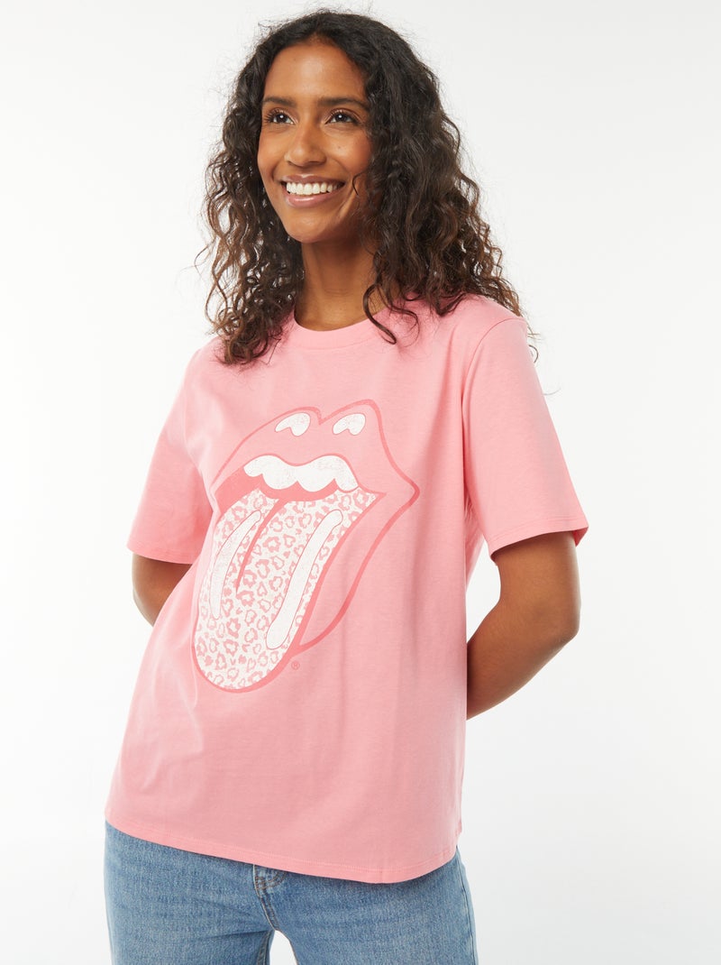 T-shirt a maniche corte 'Rolling Stones' - ROSA - Donna - 7.15€ - Kiabi