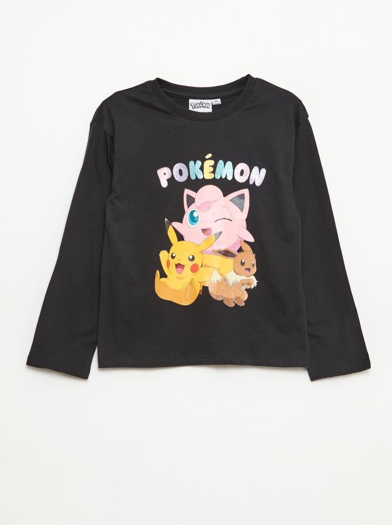 T-shirt stampata 'Pokémon' 'Pikachu' tinta unita - Nero - Bambina - 6. ...