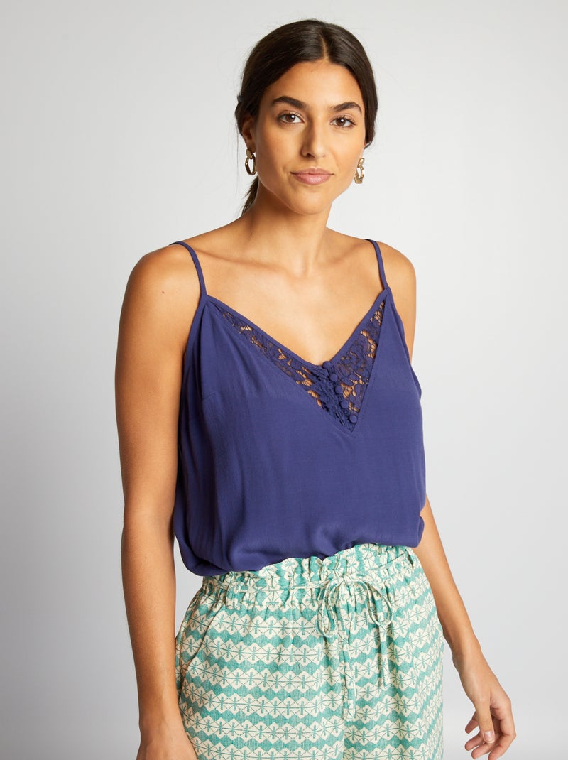 Top Con Spalline Sottili Blu Kiabi 1300€