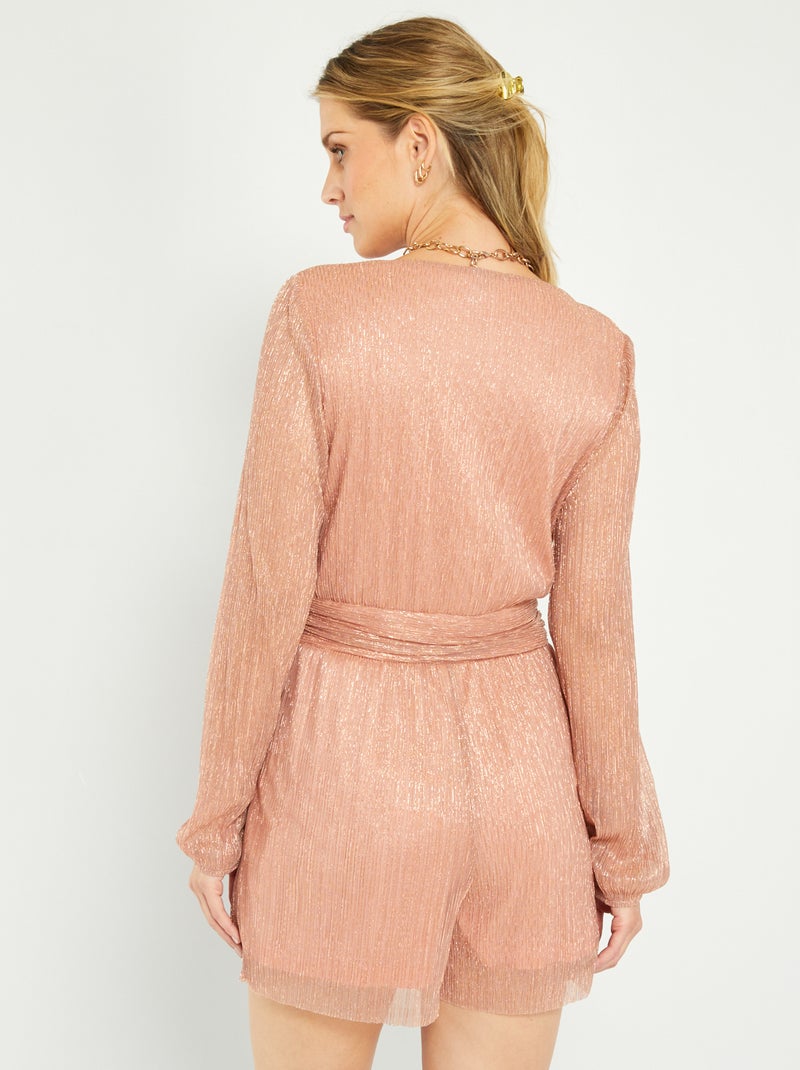 Tuta corta plissettata e lucida - ROSA - 29.00€ - Kiabi