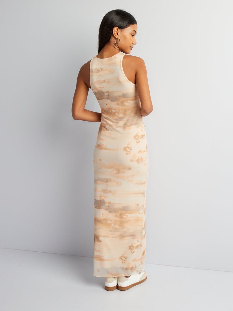 Vestito lungo aderente tie and dye - BEIGE - Donna - 22.00€ - Kiabi