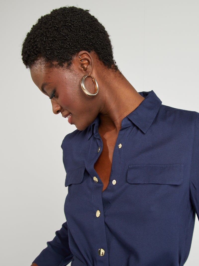 Vestito midi con cintura - NERO - Donna - 22.00€ - Kiabi